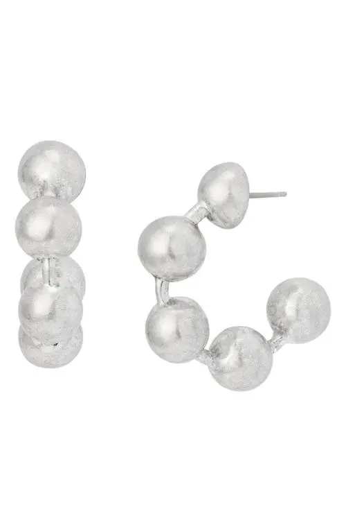 ALLSAINTS Ballchain Hoop Earrings - Warm Silver