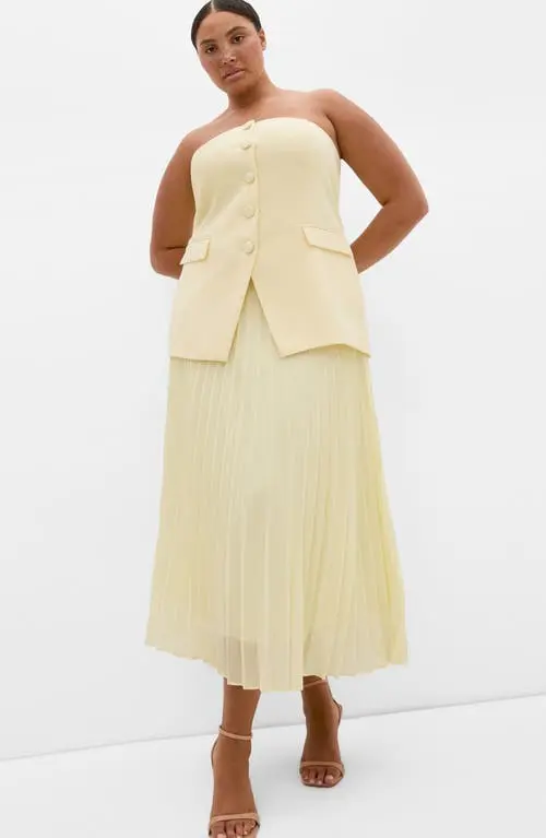 City Chic Pleated Chiffon Maxi Skirt