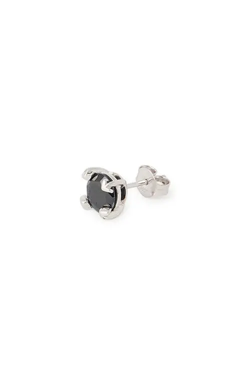 Off-White Arrow Black Lab Grown Diamond Single Stud Earring - Silver