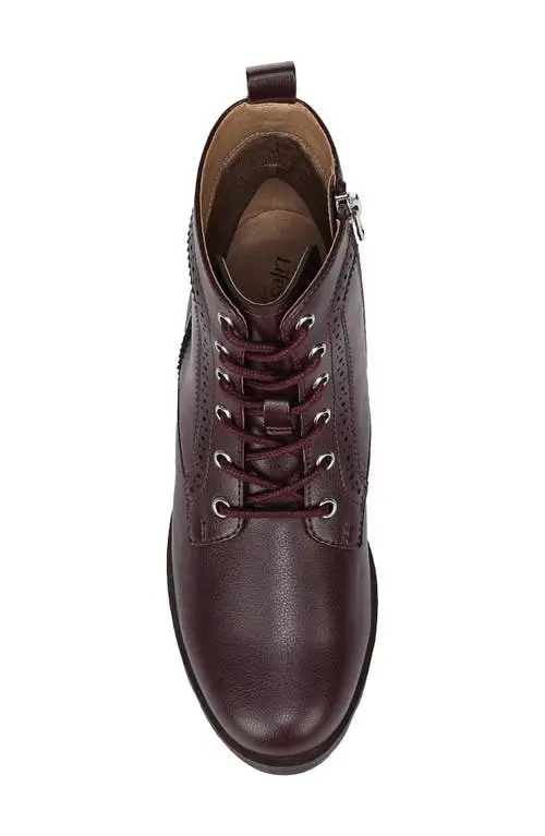 LIFESTRIDE Lena Combat Boot - Choc Plum