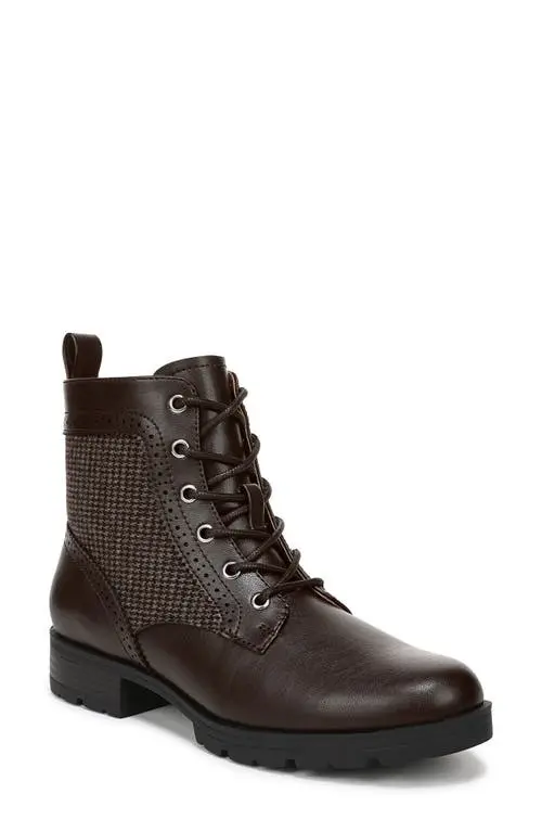 LIFESTRIDE Lena Combat Boot - Dark Chocolate