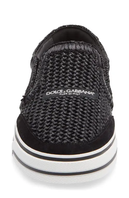 Dolce & Gabbana Raffia Slip-on Sneaker