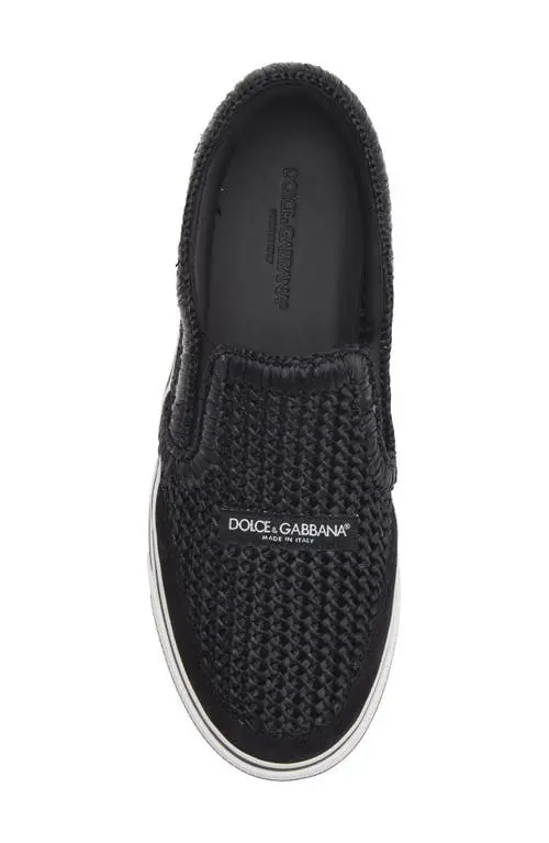 Dolce & Gabbana Raffia Slip-on Sneaker