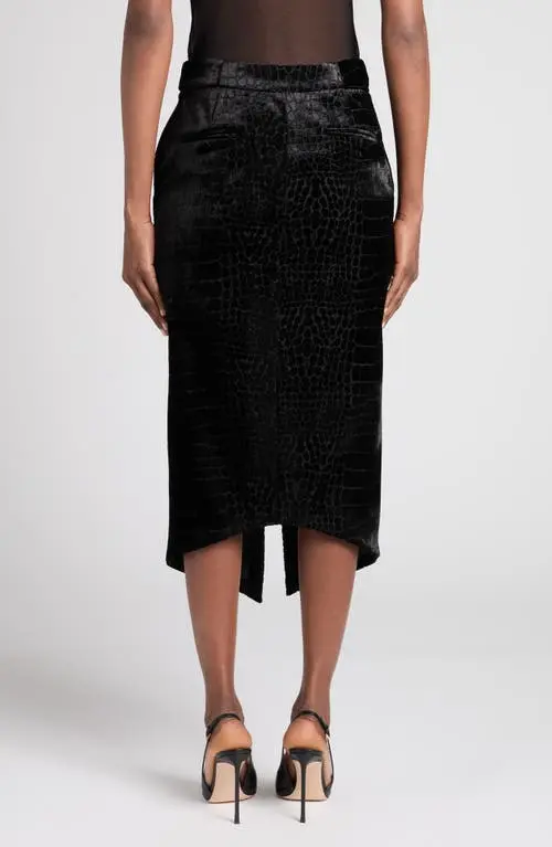 TOM FORD Crocodile Devoré Velvet Skirt
