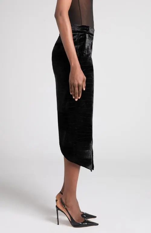 TOM FORD Crocodile Devoré Velvet Skirt