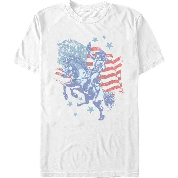 LOST GODS Proud American Cowgirl Short Sleeve Graphic T-shirt - White