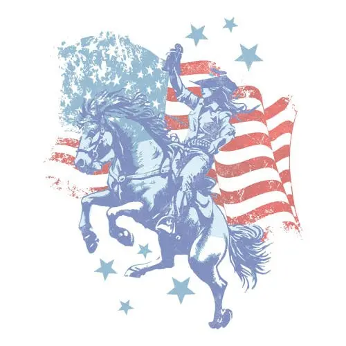 LOST GODS Proud American Cowgirl Short Sleeve Graphic T-shirt - White