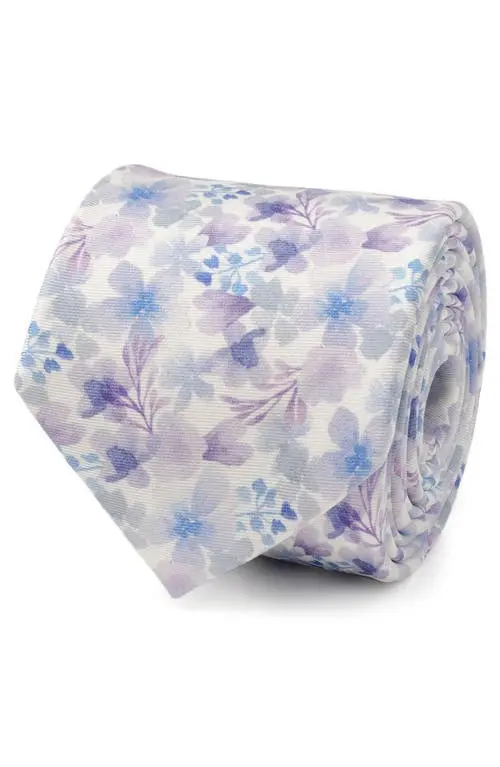 CUFFLINKS, INC. Silk Floral Print Neck Tie And Pocket Square Set - White Multi