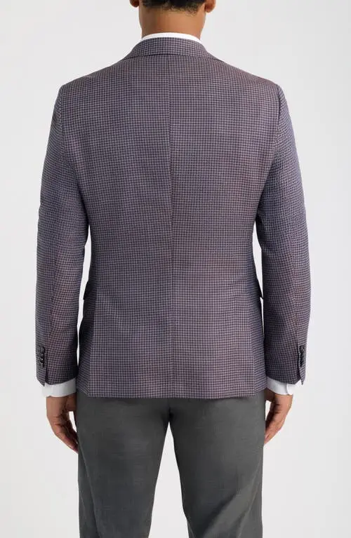 BOSS Hutson Slim Fit Purple Houndstooth Virgin Wool Sport Coat