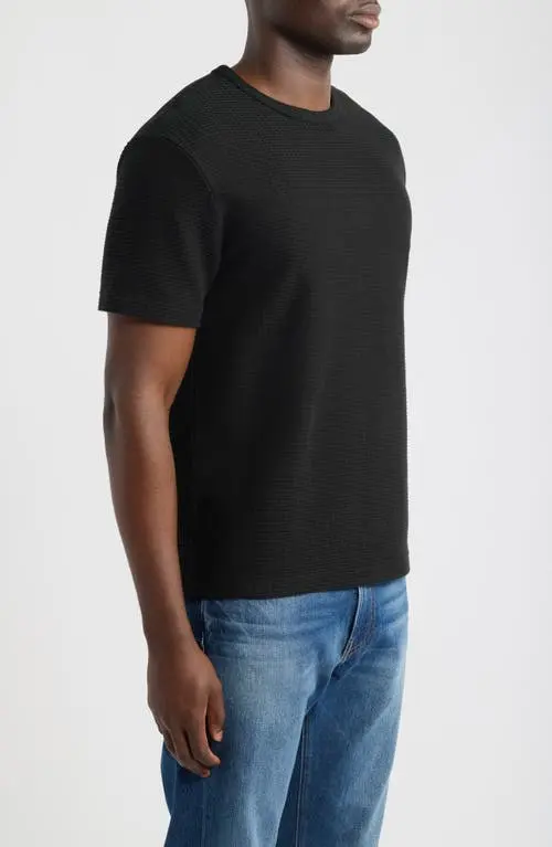 FRAME Textured Cotton Jacquard T-shirt - Black
