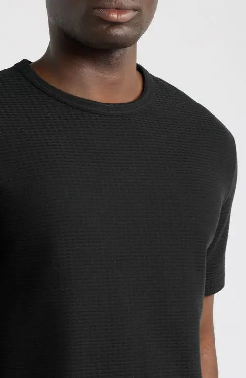 FRAME Textured Cotton Jacquard T-shirt - Black