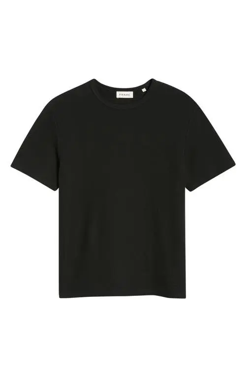 FRAME Textured Cotton Jacquard T-shirt - Black