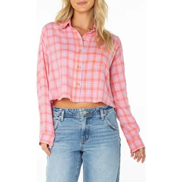 Roxy Rockford Plaid Crop Button-up Shirt