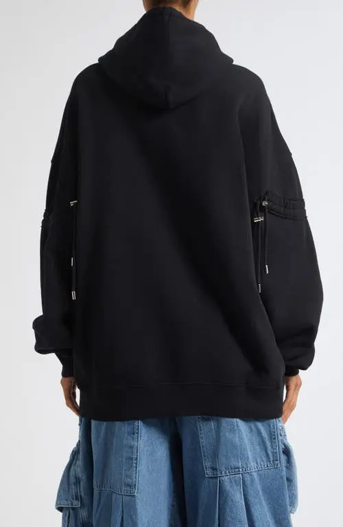 Collina Strada Soft Star Drawstring Ruched Cotton Hoodie