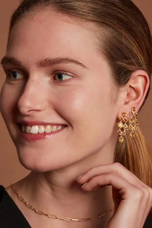 ELOISE JEWELRY Odyssey Earring Yellow Quartz. Handmade