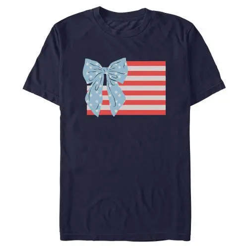 LOST GODS Bow Bars And Stars Graphic T-shirt - Navy Blue