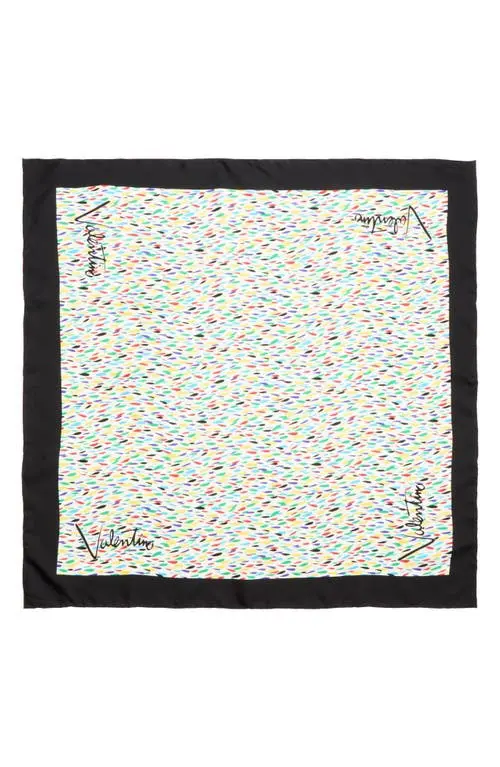 Valentino Garavani Colorful Print Silk Square Scarf - White Multi