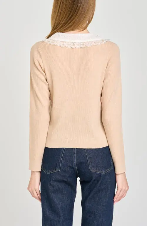 WAYF Joy Lace Collar Sweater
