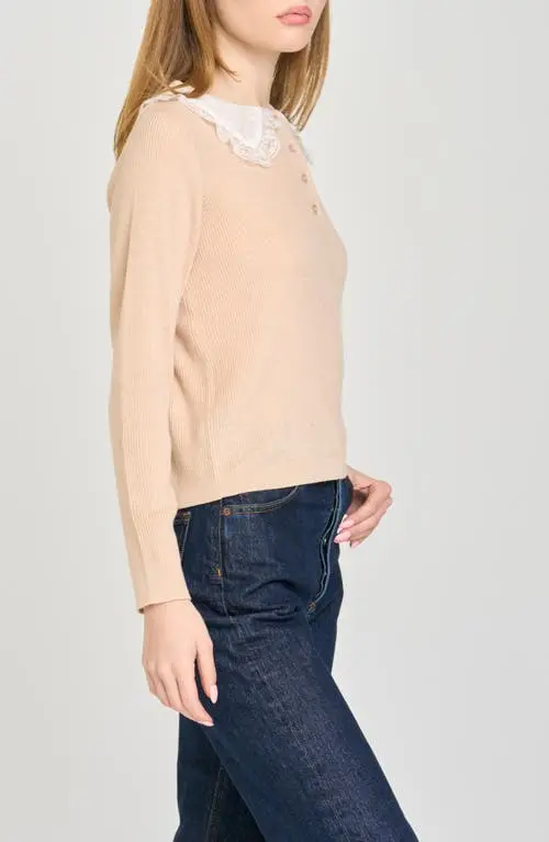 WAYF Joy Lace Collar Sweater