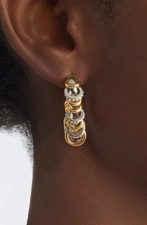 Rabanne Small Punk Xl Link Pierced Mixed Metal Open Oval Hoop Earrings