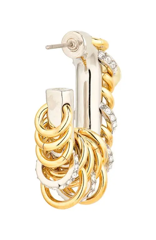 Rabanne Small Punk Xl Link Pierced Mixed Metal Open Oval Hoop Earrings