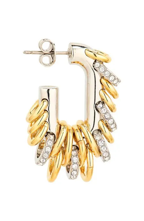 Rabanne Small Punk Xl Link Pierced Mixed Metal Open Oval Hoop Earrings