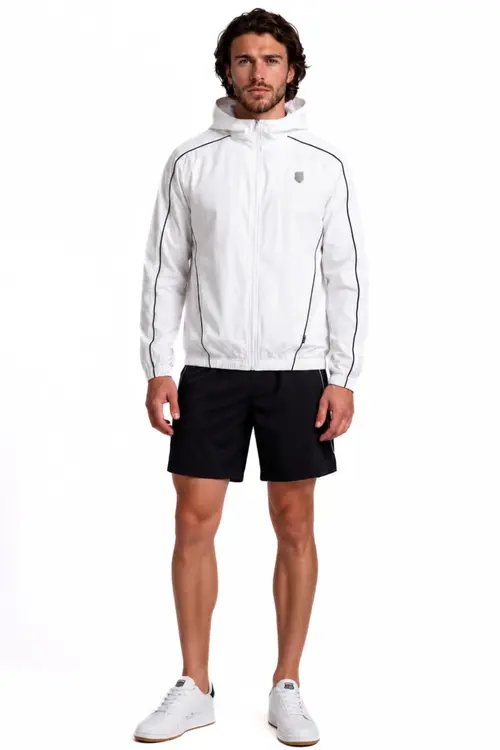 K-Swiss Performance Full Zip Windbreaker - White/peacoat