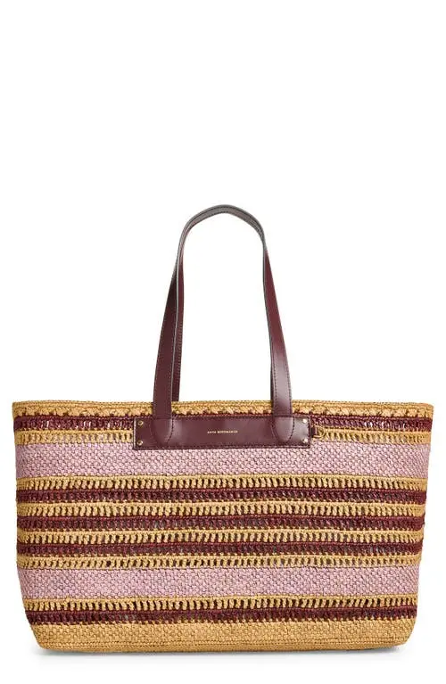 ANYA HINDMARCH Striped Raffia East/west Tote - Iris