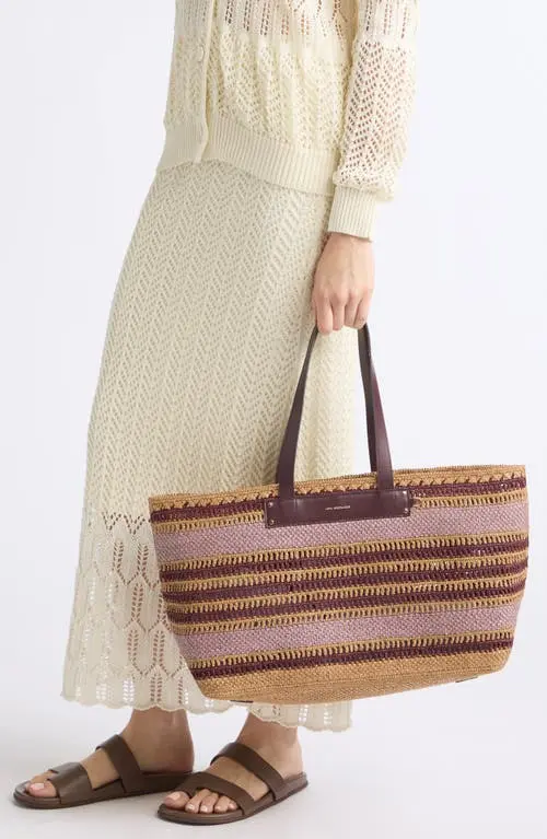 ANYA HINDMARCH Striped Raffia East/west Tote