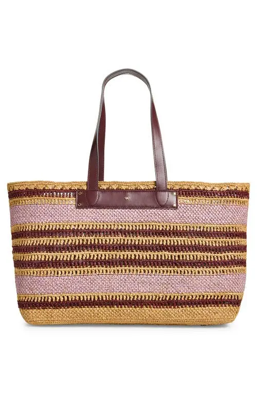 ANYA HINDMARCH Striped Raffia East/west Tote
