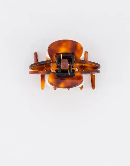 Alexandre De Paris Small Acetate And Pearl Hair Clip