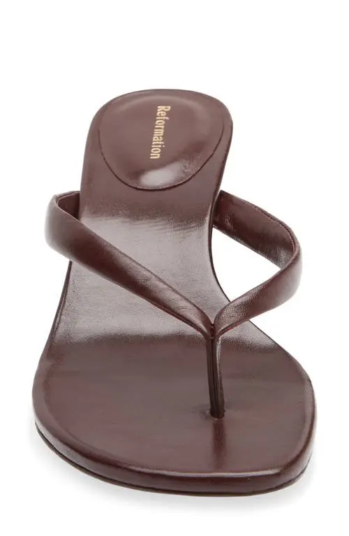 REFORMATION Amelia Leather Heeled Thong Sandal