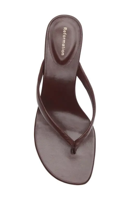REFORMATION Amelia Leather Heeled Thong Sandal