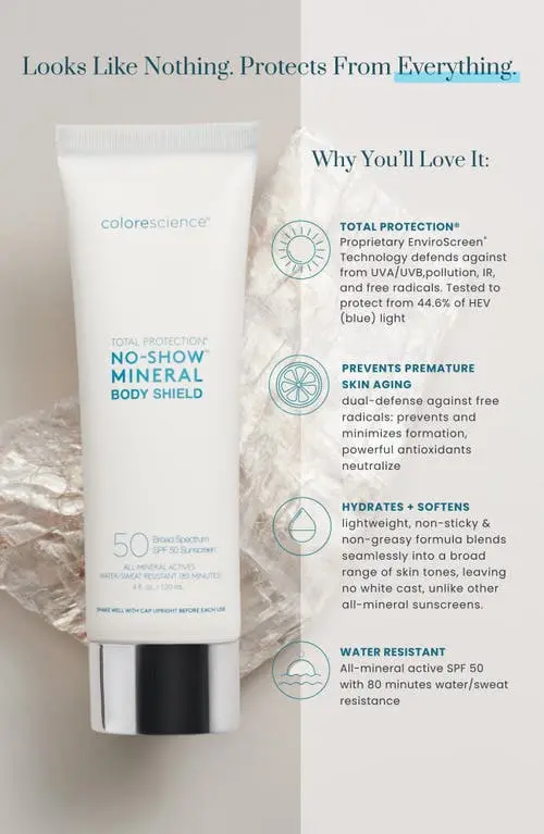 COLORESCIENCE No-show Mineral Body Sunscreen Spf 50
