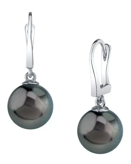 The Pearl Source Tahitian South Sea Pearl Drop Earrings In 14k Gold - White Gold
