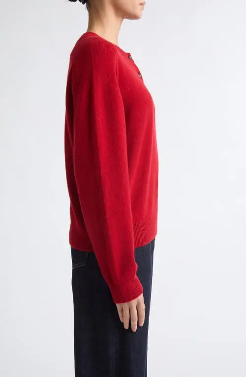 Loulou De Saison Malo Cashmere Cardigan - Red Melange