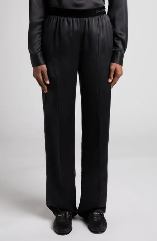 TOM FORD Silk Satin Pajama Pants - Black