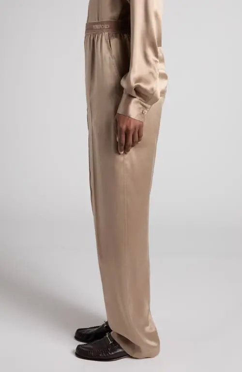 TOM FORD Silk Satin Pajama Pants - Desert Taupe