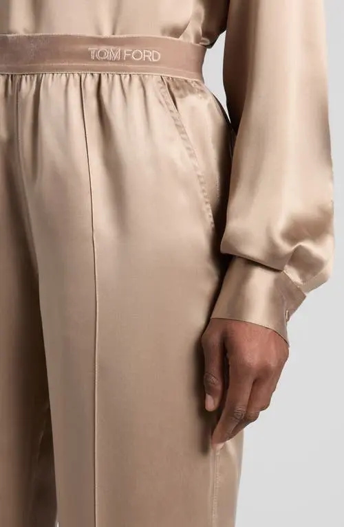 TOM FORD Silk Satin Pajama Pants - Desert Taupe