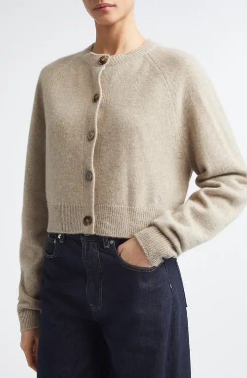 Loulou De Saison Heike Cashmere Crop Cardigan - Coast Beige