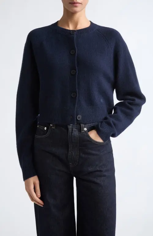 Loulou De Saison Heike Cashmere Crop Cardigan - Navy