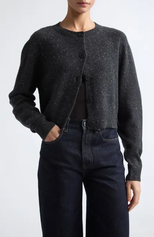 Loulou De Saison Heike Cashmere Crop Cardigan - Peppered Anthracite