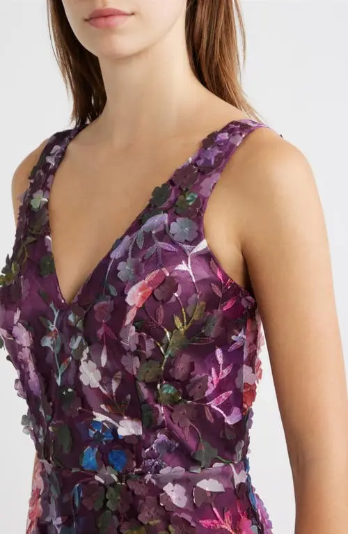 Eliza J Floral Appliqué Sleeveless Gown