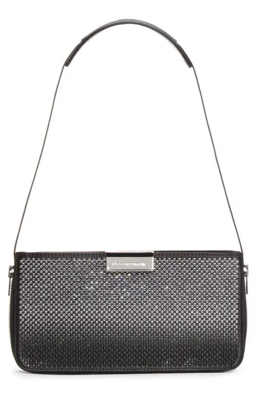 Alexander Wang Siren Pochette Studded Satin Shoulder Bag - Black