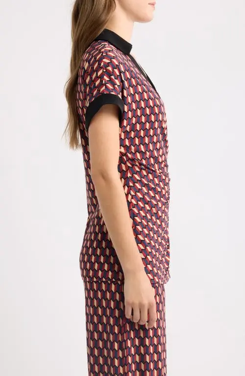 Anne Klein Print Wrap Top