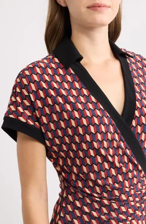 Anne Klein Print Wrap Top