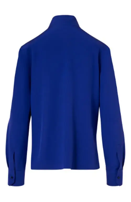Akris Stand Collar Silk Crepe Shirt