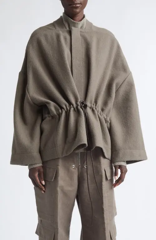 Rick Owens Sail Oversize Wool Flannel Jacket - Dust