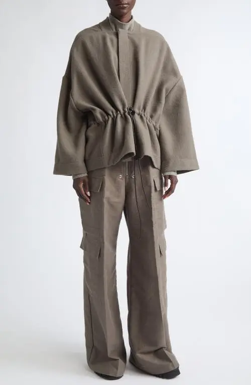 Rick Owens Sail Oversize Wool Flannel Jacket - Dust