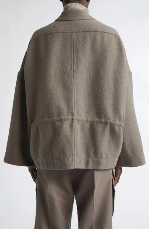 Rick Owens Sail Oversize Wool Flannel Jacket - Dust